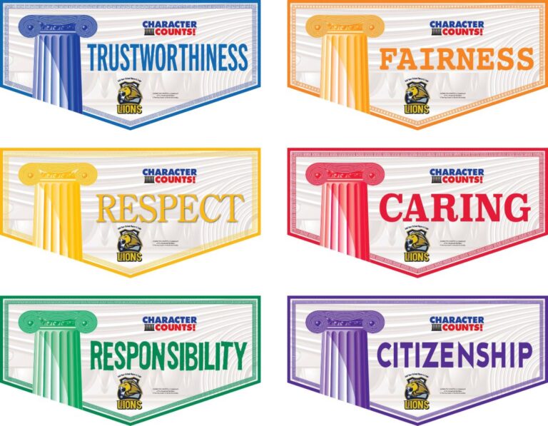 Six Pillar Hallway Signs - CHARACTER COUNTS! Store