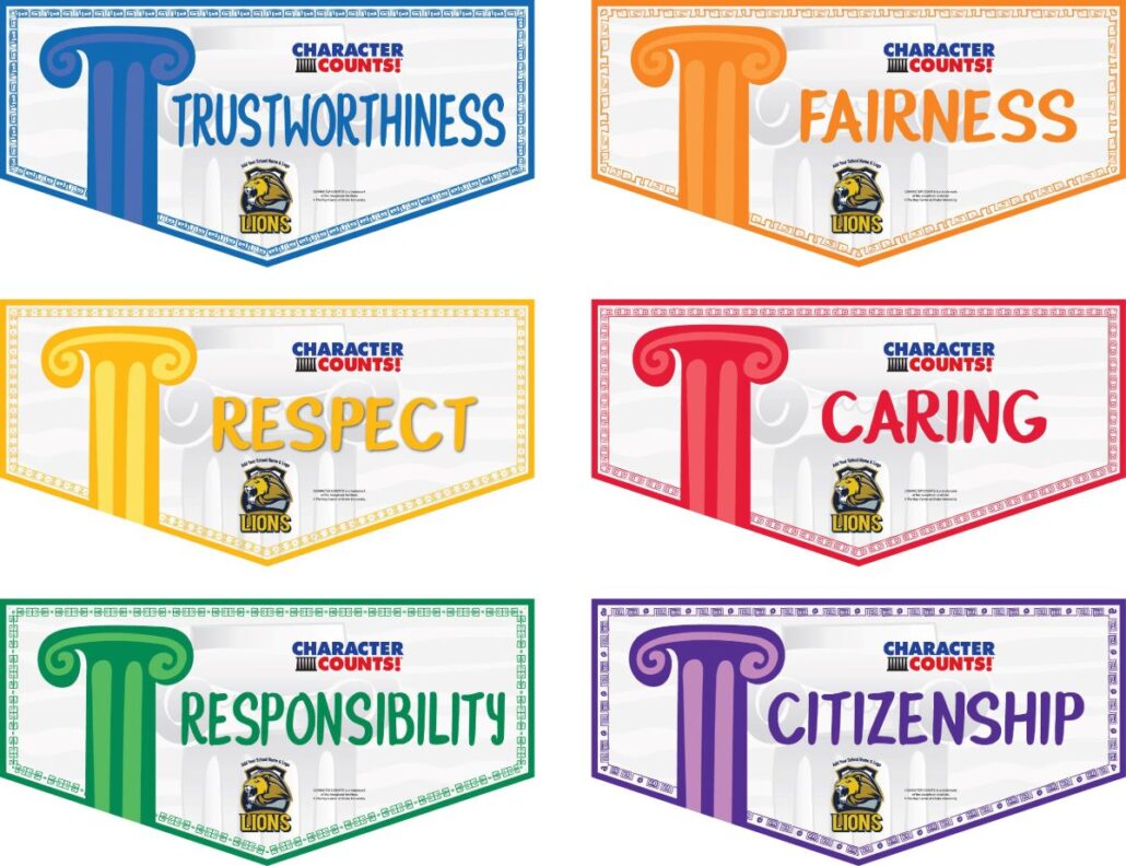 Six Pillar Hallway Signs - CHARACTER COUNTS! Store