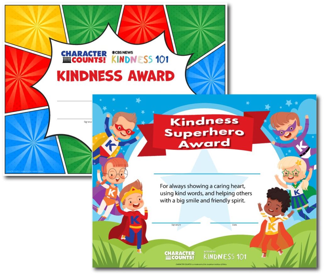 Kindness 101 Digital Certificates - CHARACTER COUNTS! Store