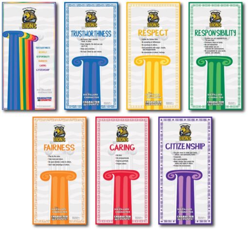 Six Pillar Ceiling Signs - CHARACTER COUNTS! Store