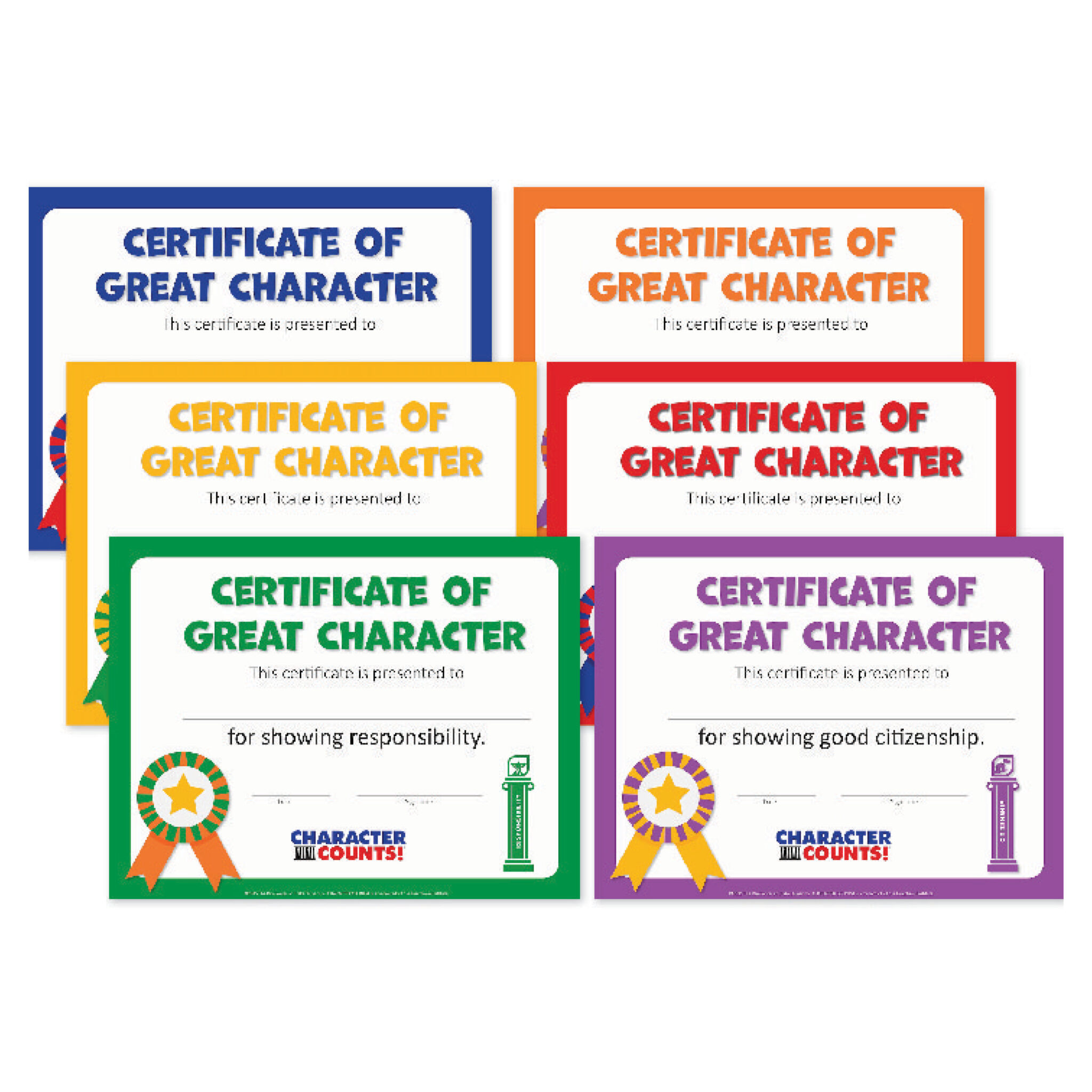 Digital Great Character Certificates | Printable Character Education Awards