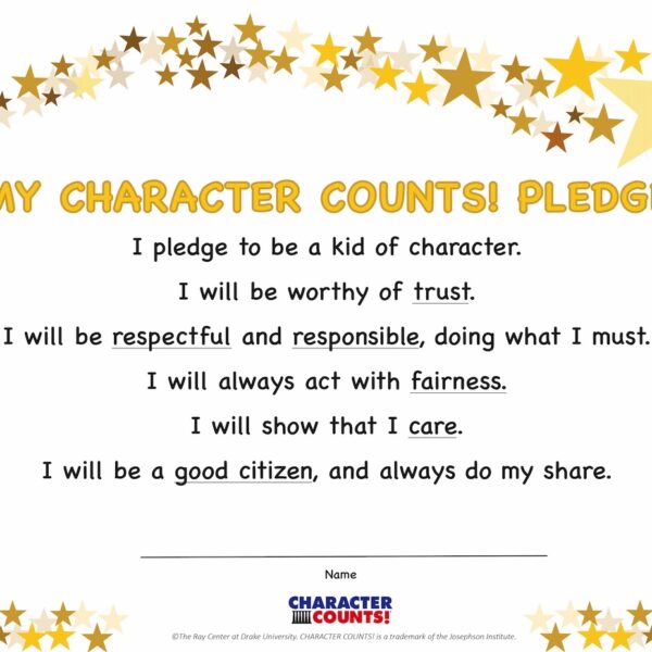 Digital Pledge Certificates - CHARACTER COUNTS! Store